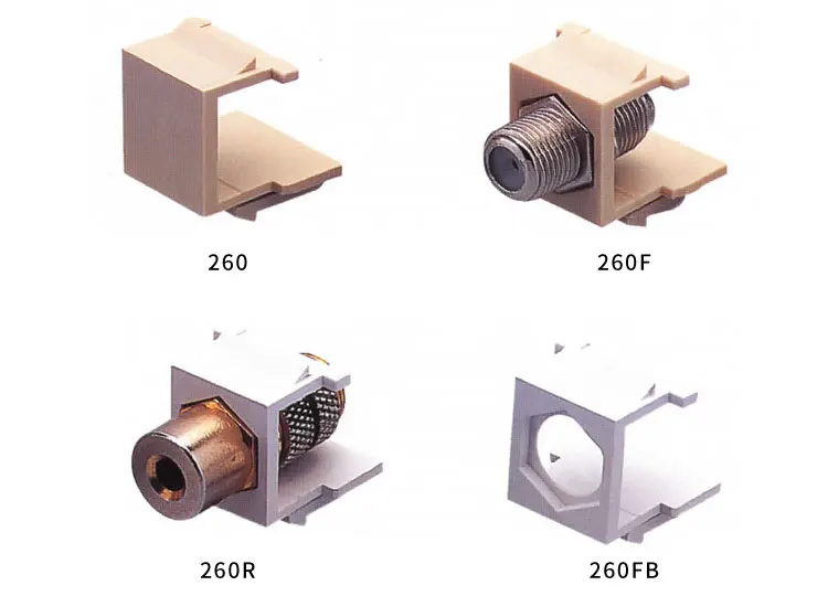 Single Gang 4-Port White Wall Plate USA Keystone - Networking Accessories