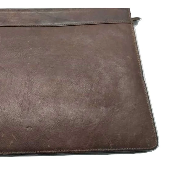 A4 Brown Business Genuine Leather Compendium Portfolio File Folder ...