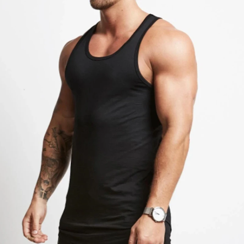 Custom Men Tank Top Cotton Stringer Gym Vest Fitness Singlet Workout ...