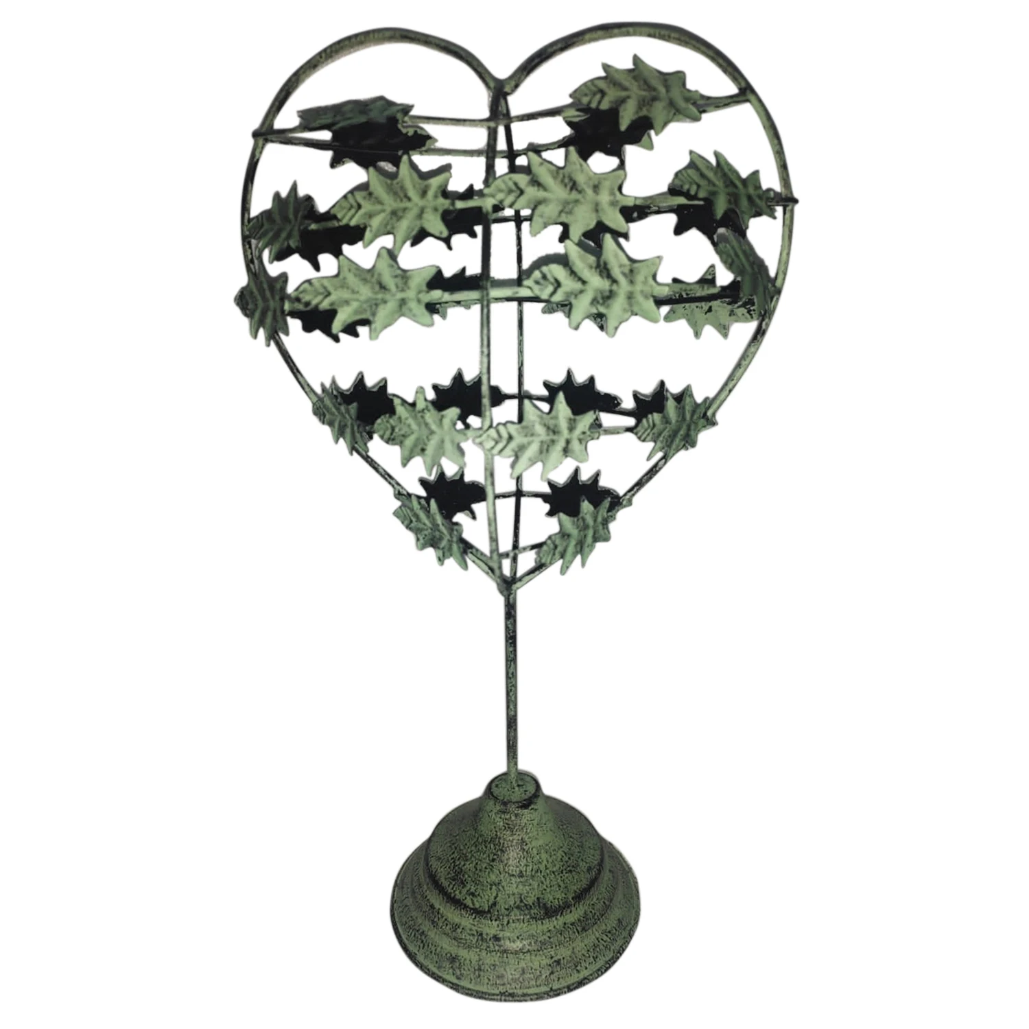 Modern And Impressive Heart Shape With Leaf Design Green Pillar Holder ...