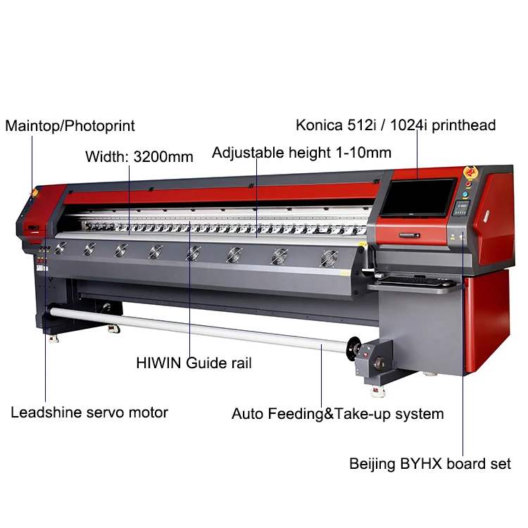 Acetek 3.2m Heavy Duty Outdoor Konica 512i Large Format Solvent Printer ...