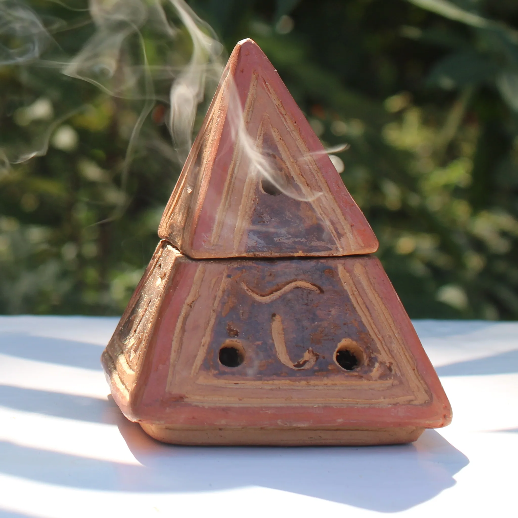 Palosanto Terracotta Incense Burner - Pyramid - Suitable For Cones ...