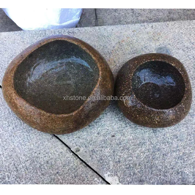 Japanese Natural River Cobble Pebble Stone Planter Troughs