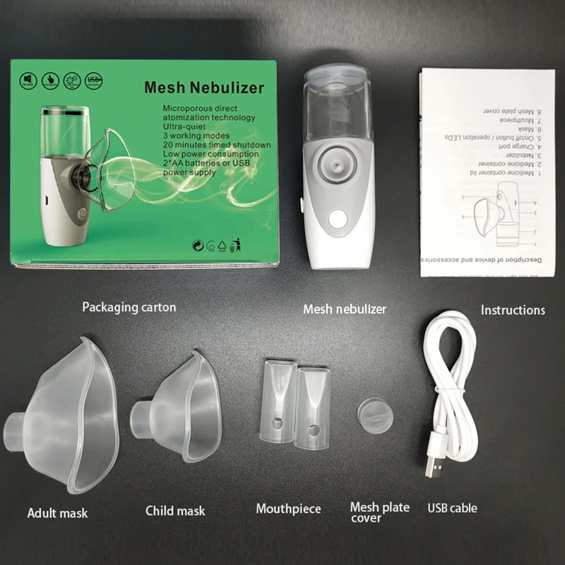 Portable Pocket Inhaler Ultrasonic Mesh Nebulizer Rechargeable Medical ...