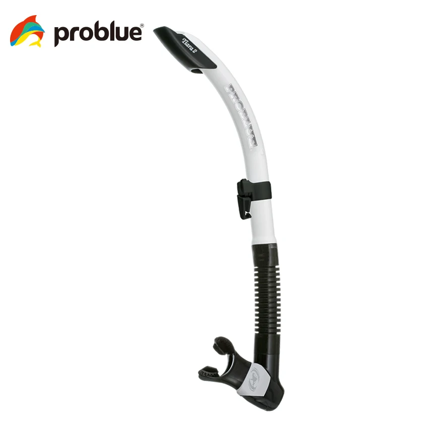 PROBLUE SN1084B Tiara Diving Snorkel Streamlined Oval-Shape with Semi-Dry Top Made of Silicone ...