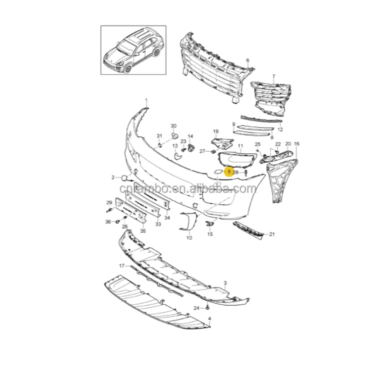 Porsche Cayenne Front Headlight Washer Covers - OEM Fit
