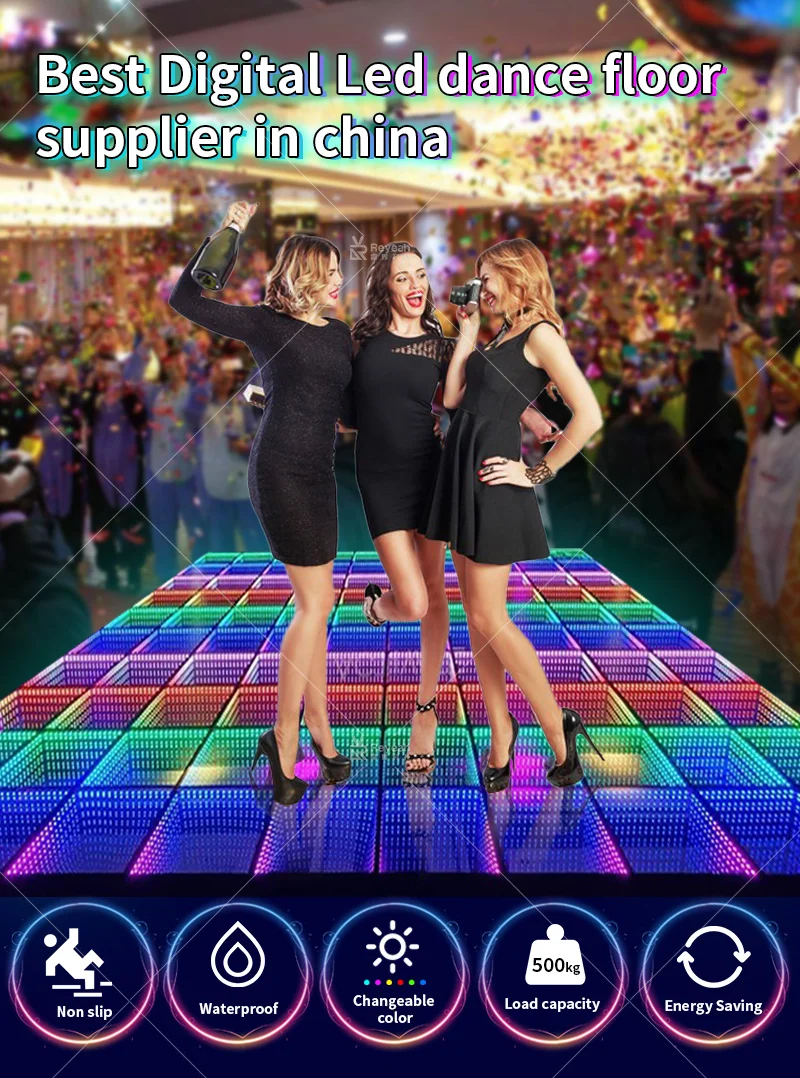 Portable Wedding Led Infinity Mirror Dance Floor Mat For Disco Stage ...