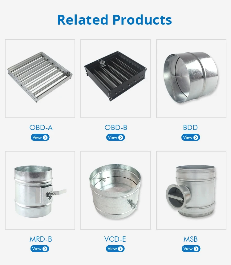 Hvac Air Duct Obd Opposed Blade Volume Damper In Supply And Exhaust Air ...