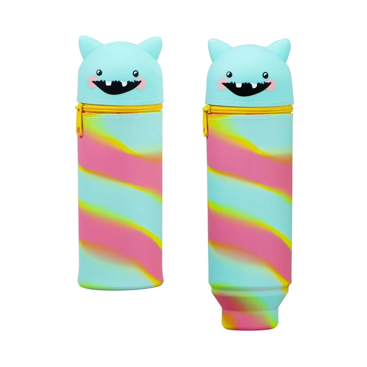 Monster Retractable Silicon Pencil Case Stand Up Pen Holder Storage Box ...