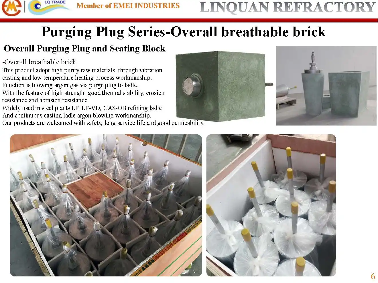 Refractory Steel Ladle Block Purging Plug - Buy High Quality Porous ...