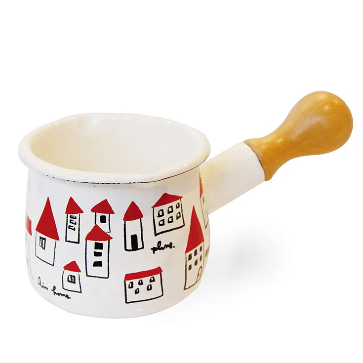 Enamel Kawaii Cute Double Lipped Milk Pan Saucepan Pot Small 10cm ...