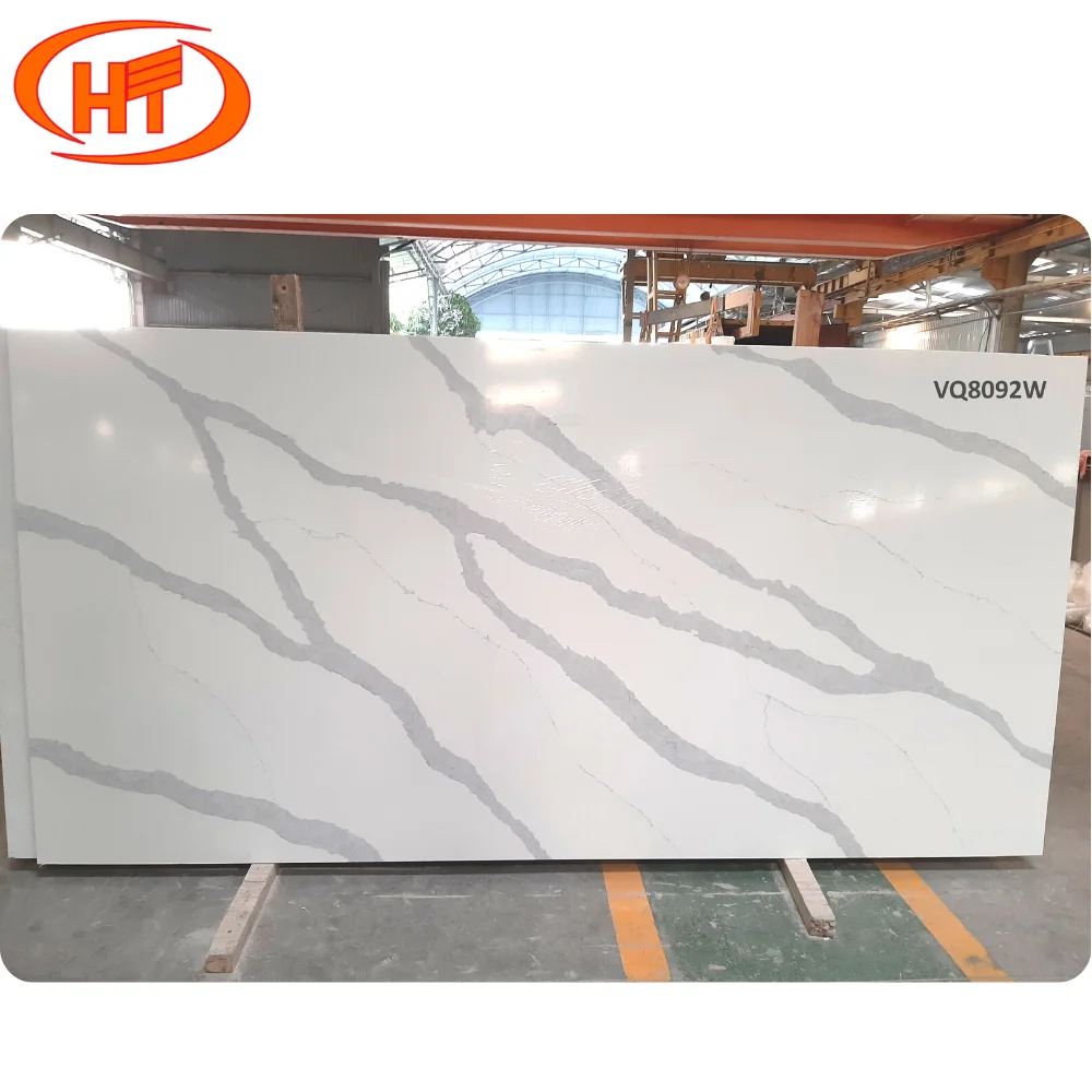 Wholesale Calacatta Gray Veins Quartz 8092 White Quart Stone Slabs ...