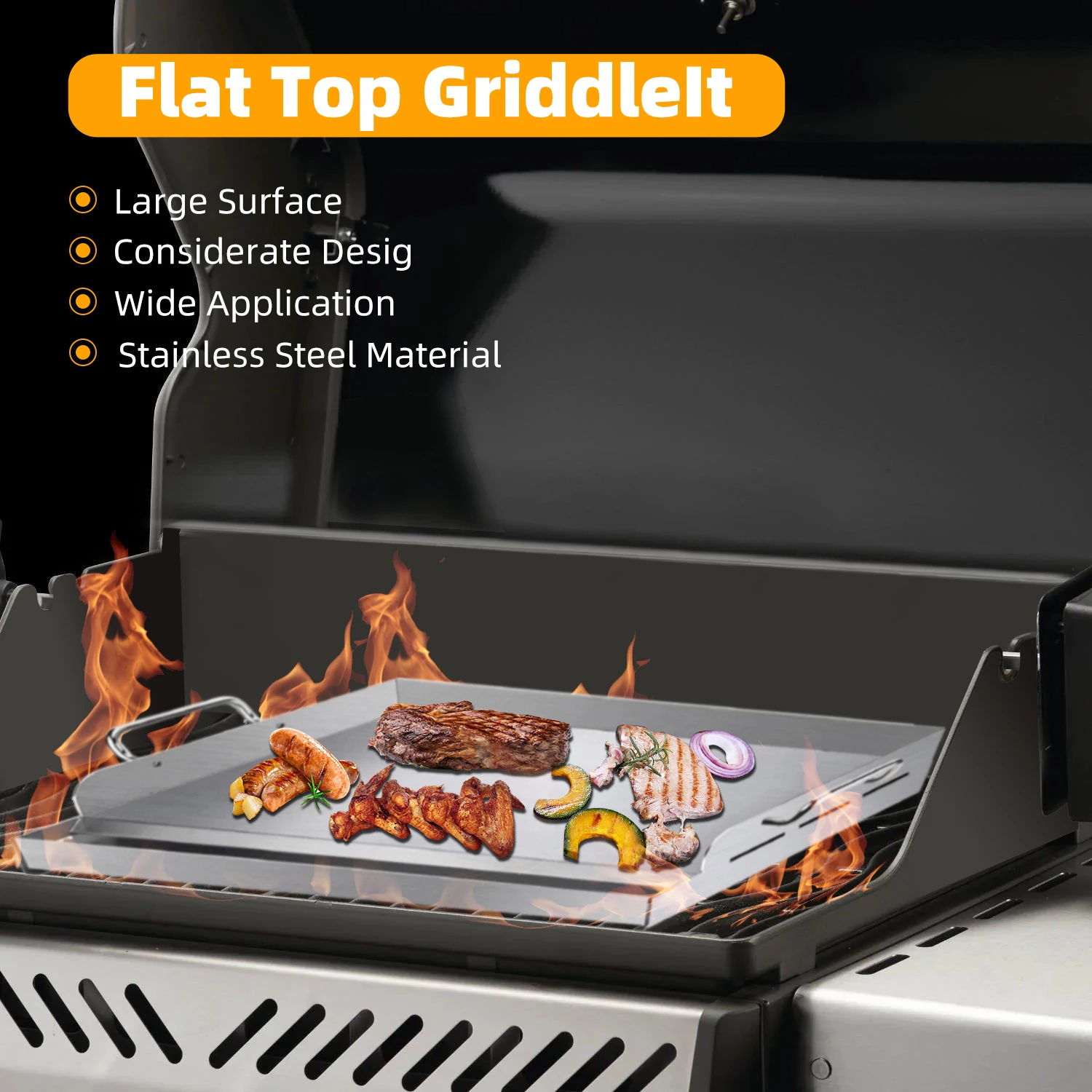 NEW 16*23*4 Inch Barbecue Griddle Pan Stainless Steel Rectangular ...