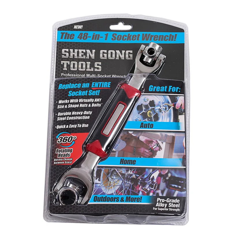 48 Tools In One Tiger Socket Wrench Works With Spline Bolts,360 Degree ...