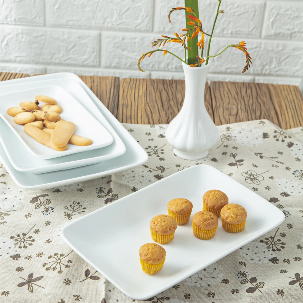 Oem 8'' Rectangular Ceramic Tray Porcelain Restaurant Serving Tray Best ...