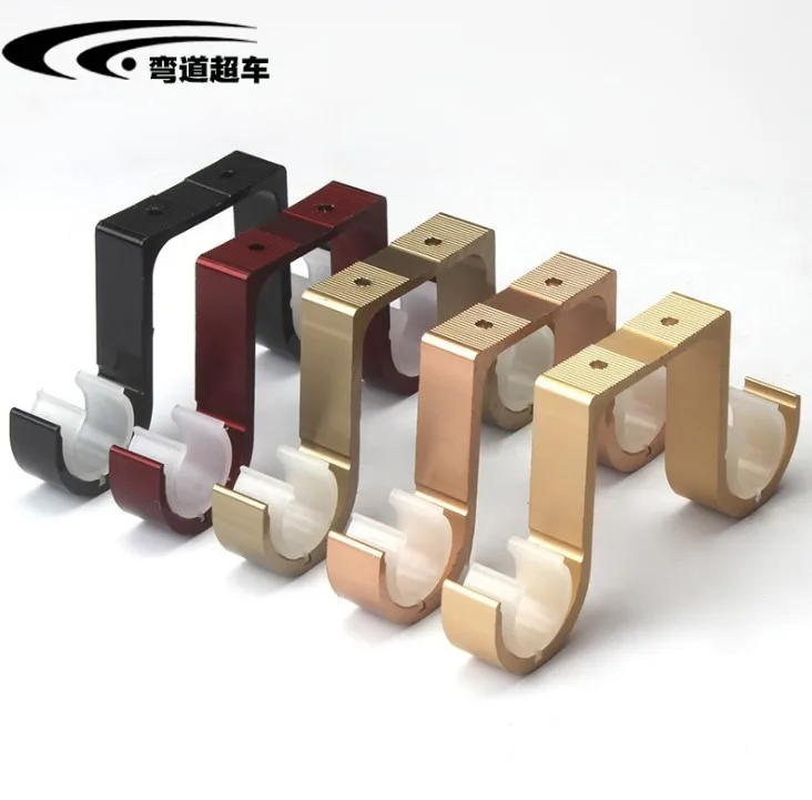 Curtain Metal Rod ceiling Brackets double and single support Aluminium ...