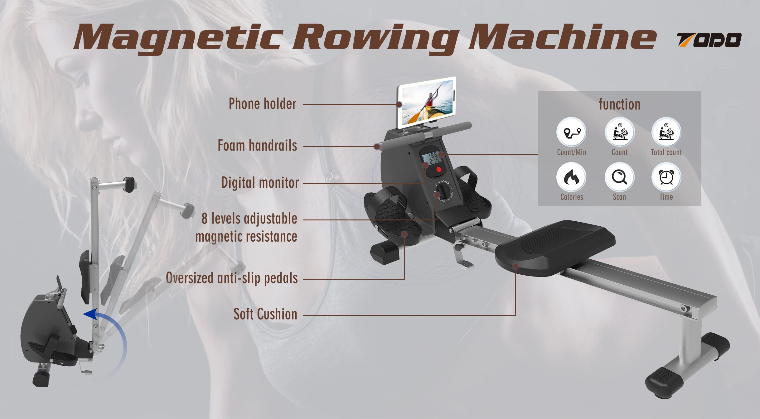 Newest Seated Rowing Machine Professional Low Row Equipment Set For Gym ...
