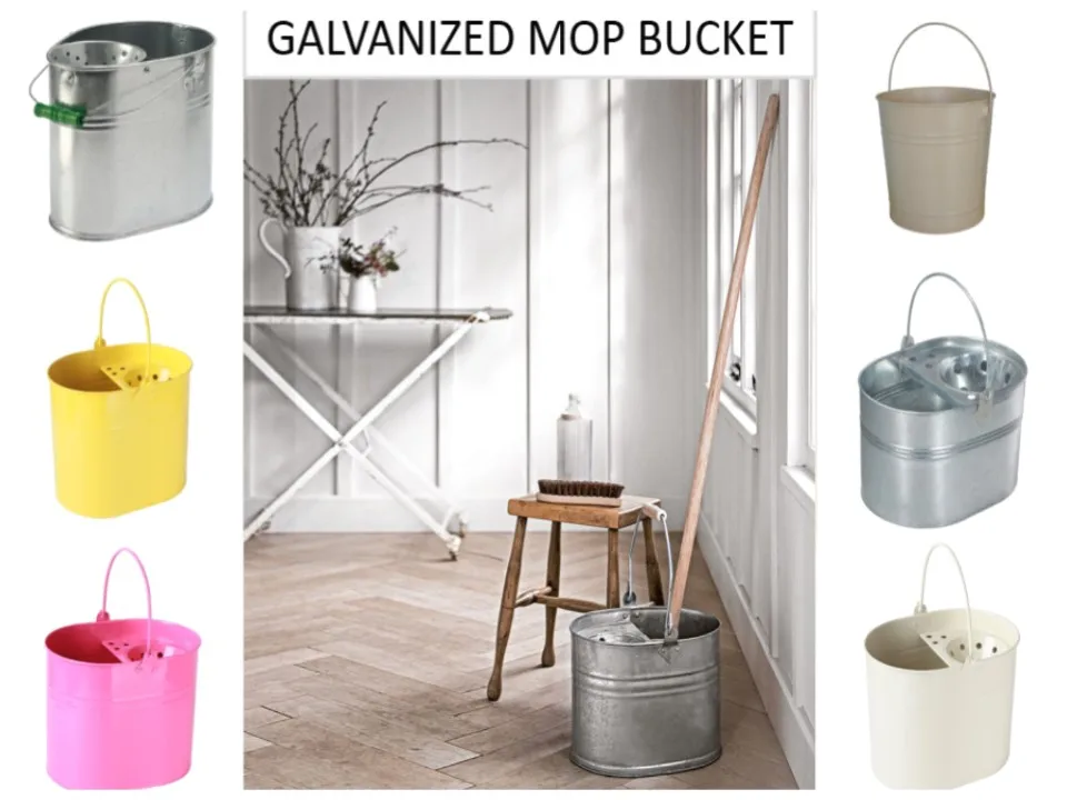 Galvanized Mop Bucket - Durable & Versatile Cleaning Tool
