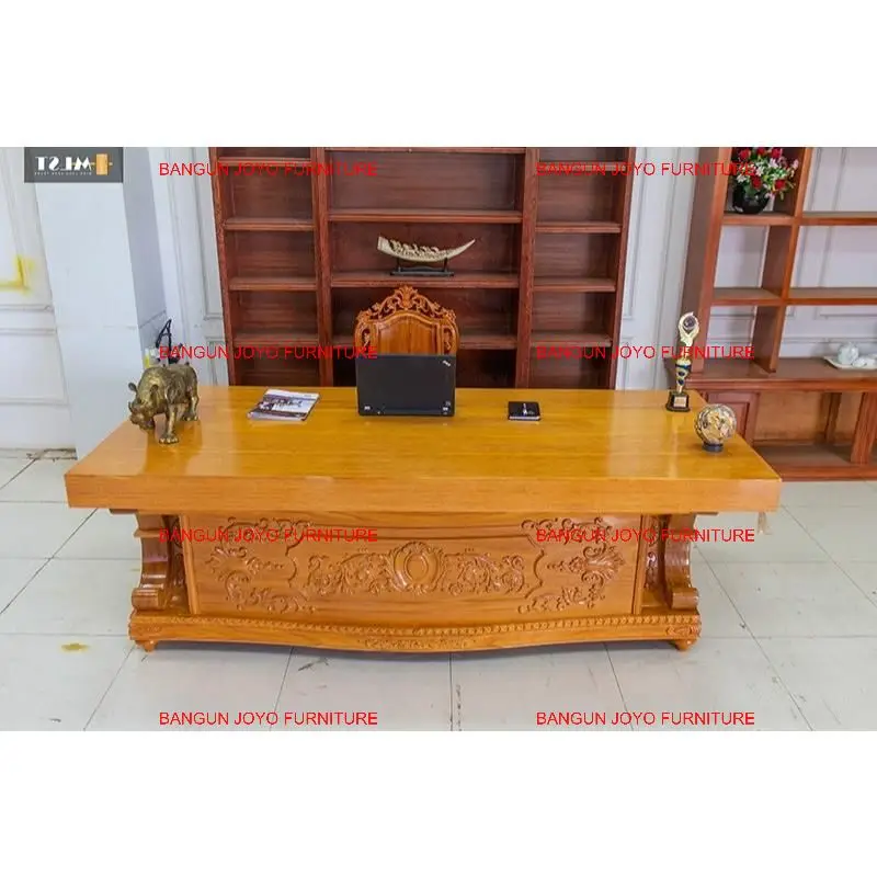 Office Table Top Solid Wood European Style Work Desk Office Furniture ...