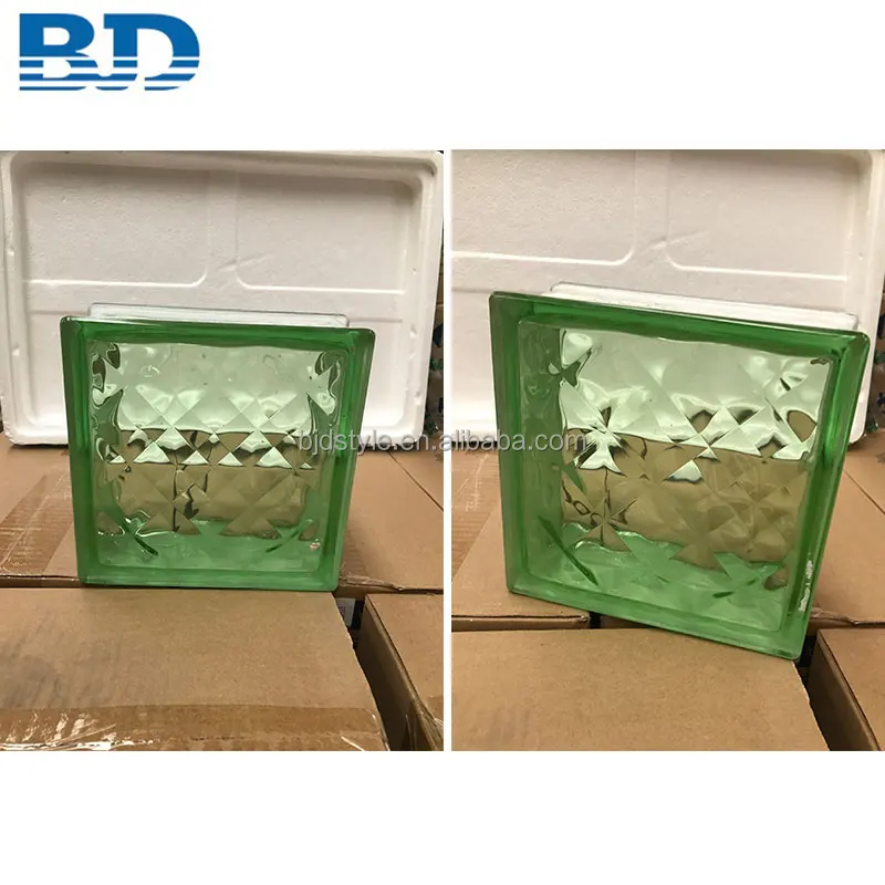 Colored Tinted Crystal Glass Block Wall Building Decorative Glass Brick