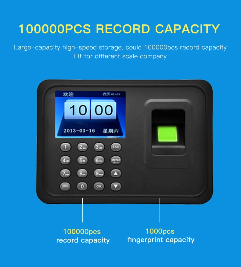 Office Biometric Fingerprint Scanner - Efficient Time Recording