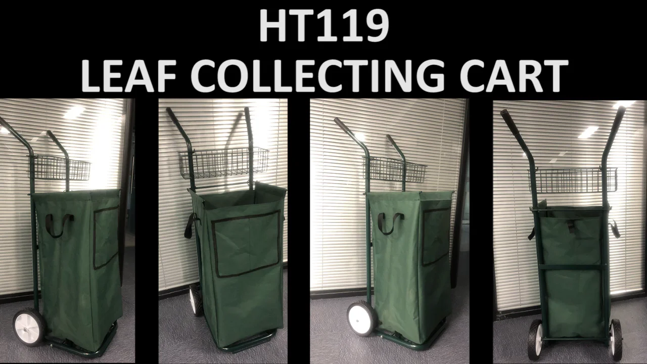 Folding Garden Cart Canvas Leaf Collapsible Hand Trolley Lawn Waste ...