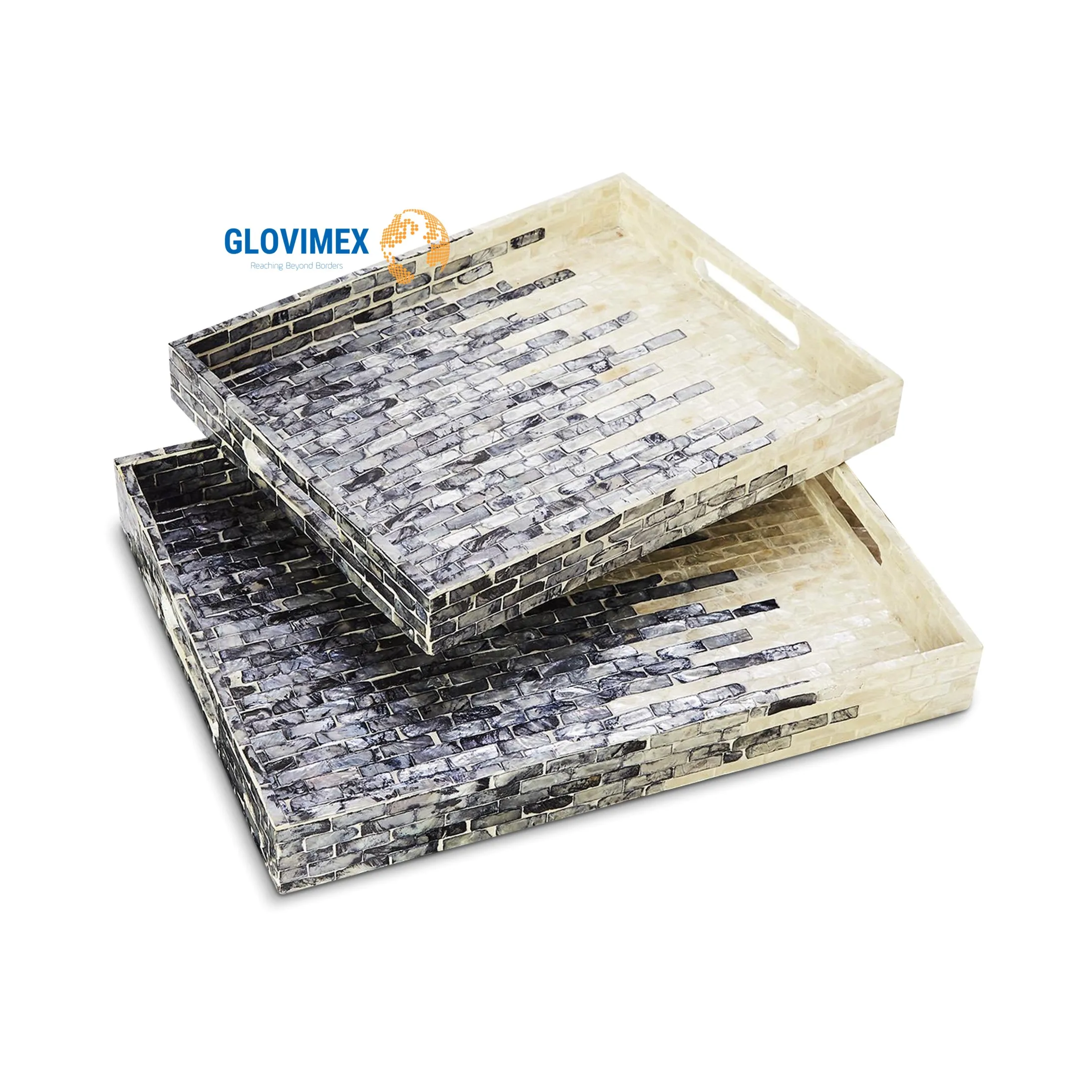 Best Collection Capiz Shell Trays Wooden Tray Coffee Table Tray Wicker ...