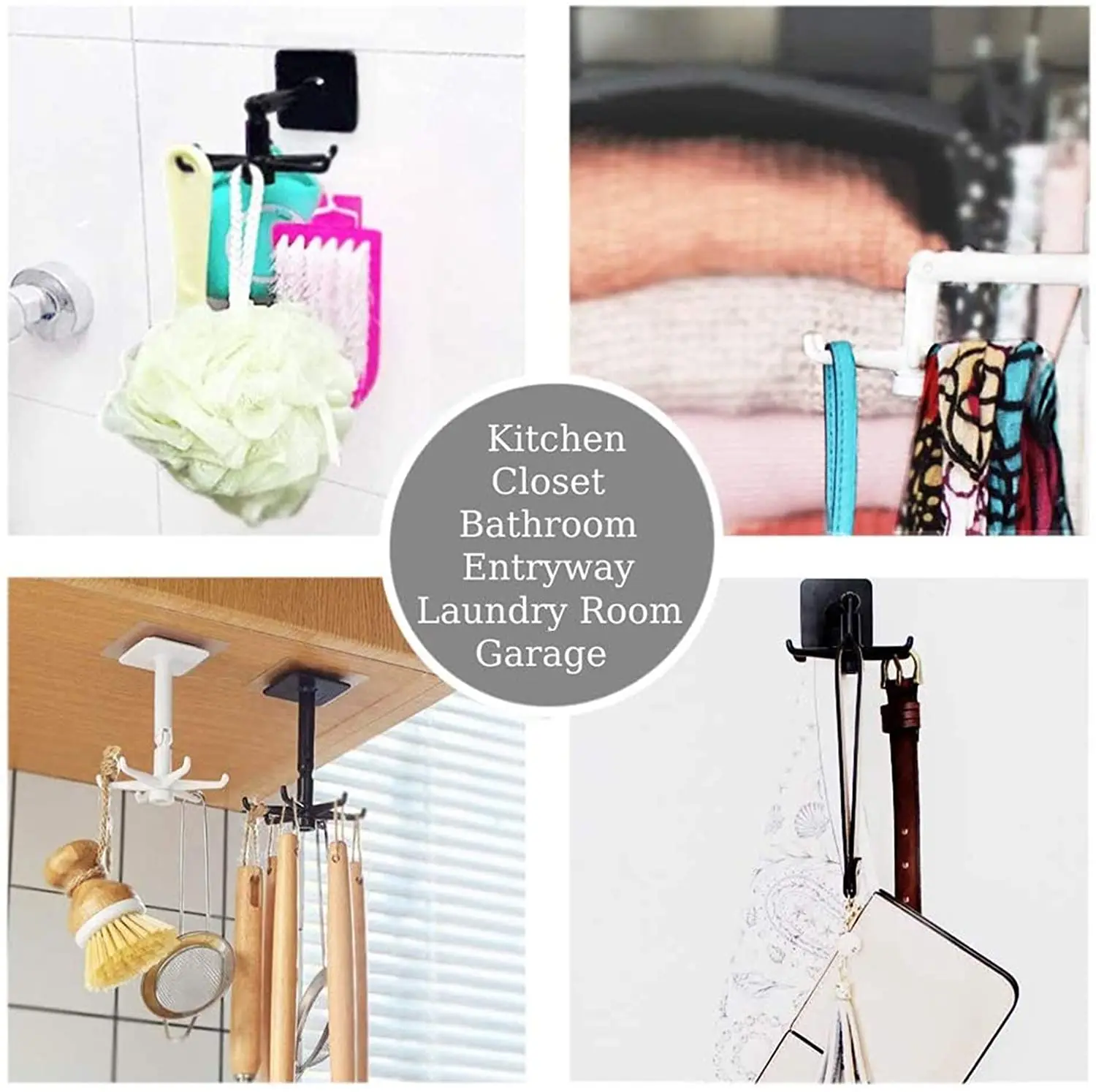 Sandou Rotating Folding Hook - Versatile & Waterproof Utility Hook for Home