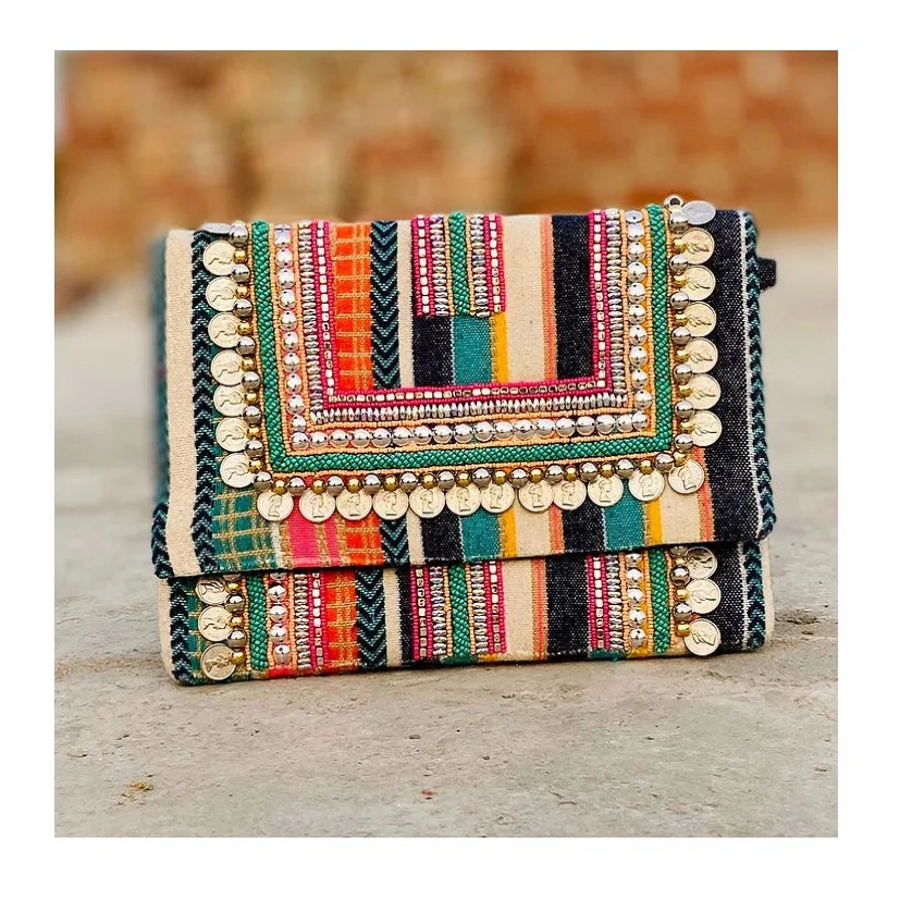 New Arrival Multi Color Handmade Clutch Bag Latest Metal Coin ...