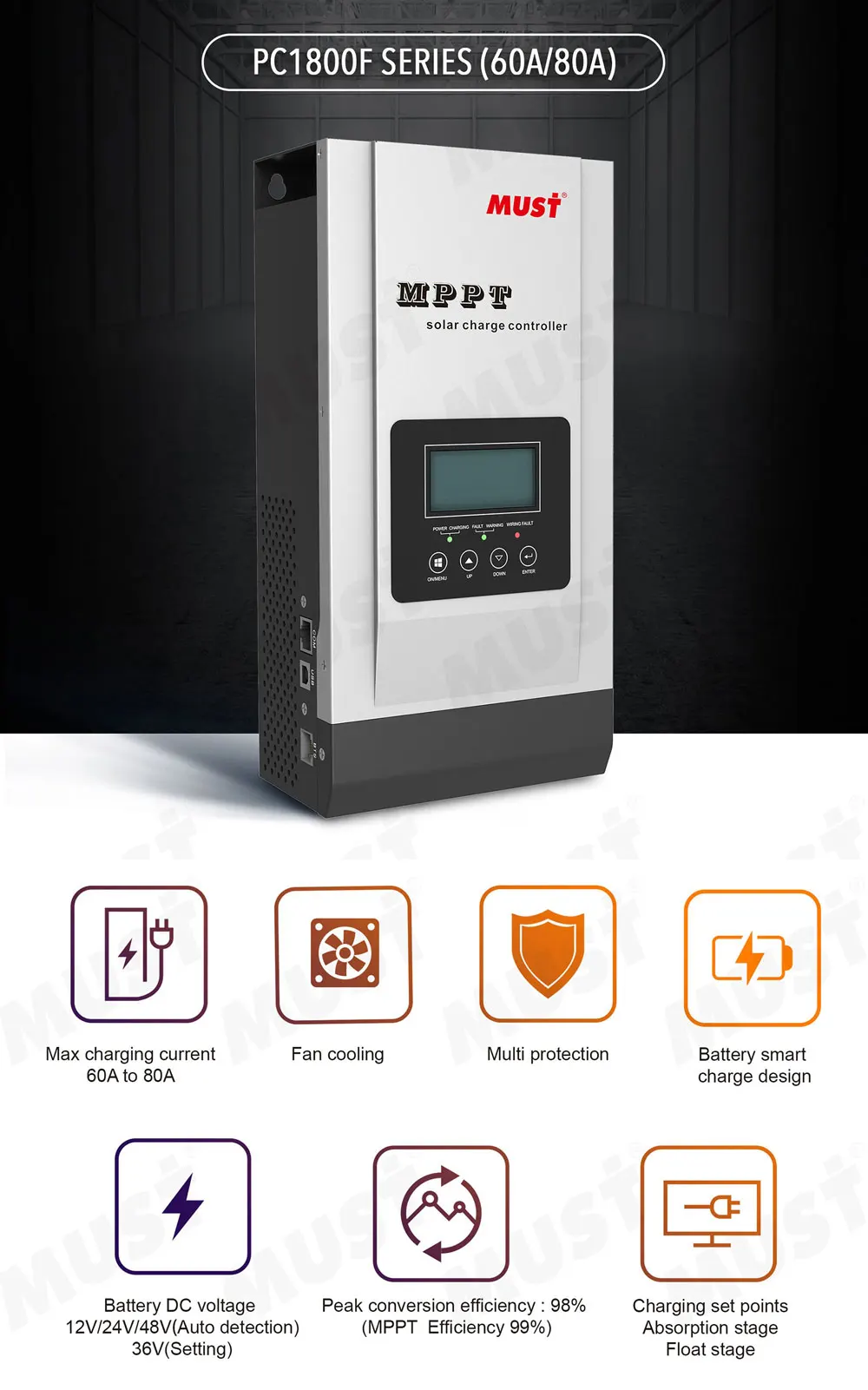 MUST Power MPPT Solar Charge Controllers - Efficient & Reliable