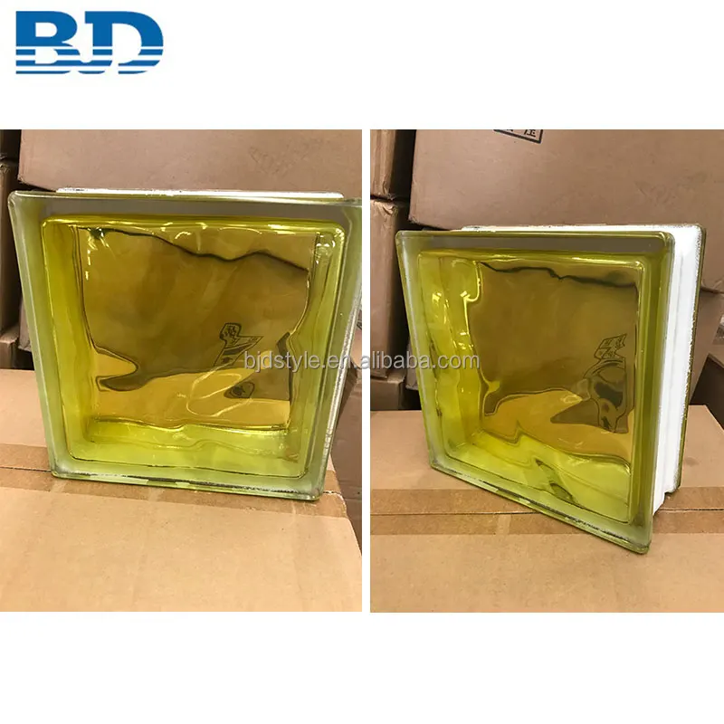 Colored Tinted Crystal Glass Block Wall Building Decorative Glass Brick