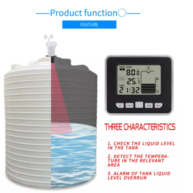 Industrial Ultrasonic Tank Liquid Level Meter Sensor for Water Tank ...