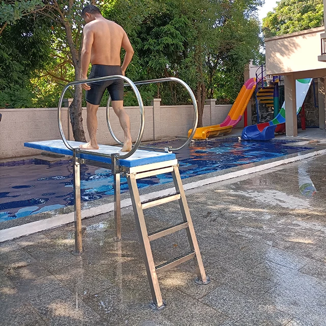 6 ft Diving Board Fiberglass Wood Diving Board and Stand for Swimming ...