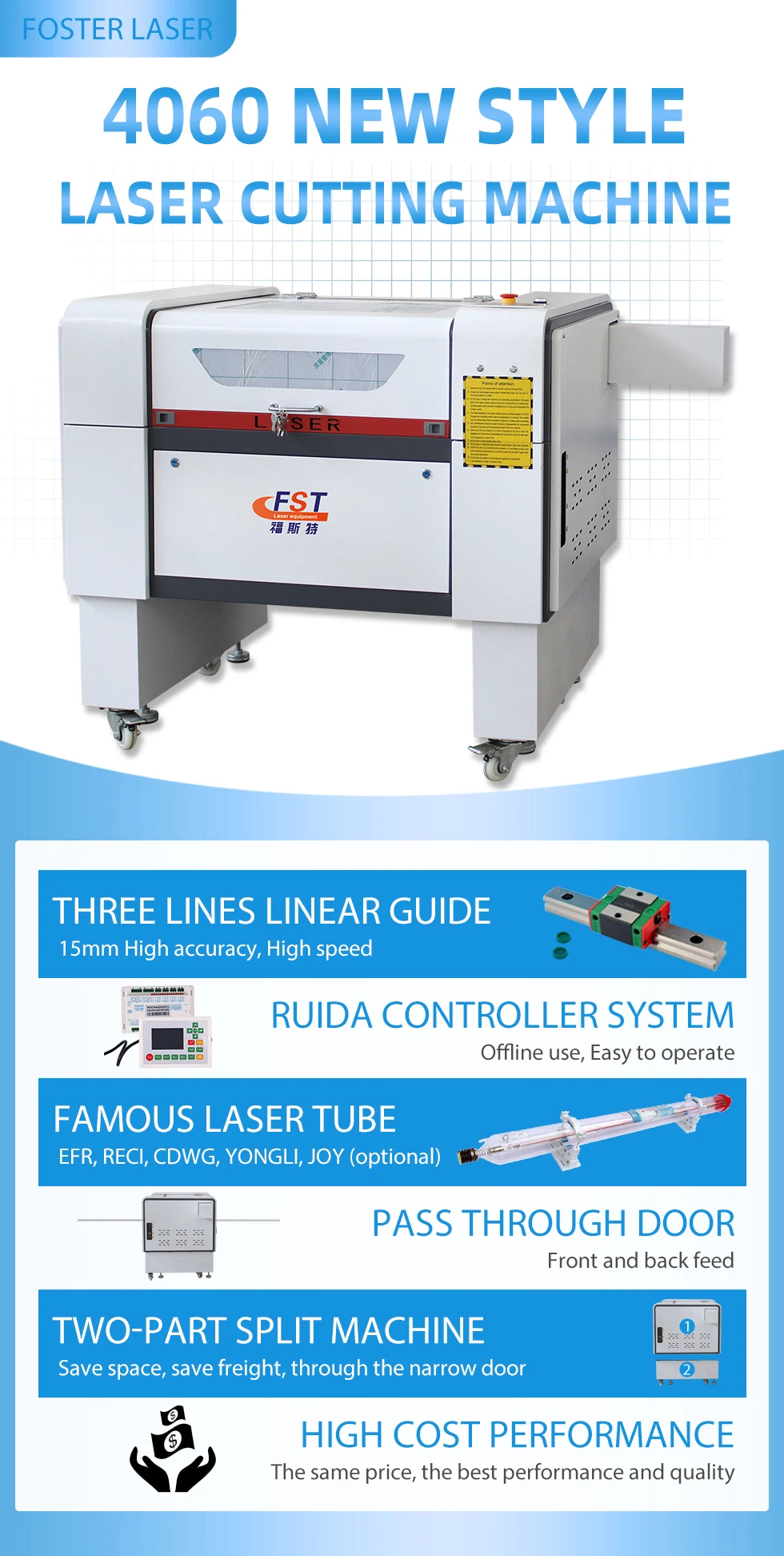 Mini Laser Engraving And Cutting Machine Fst 4060 Co2 Laser Engraving ...