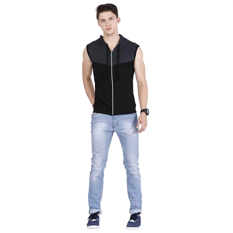 Men Bodybuilding Gym Training Workout Running Sleeveless Hoodies Slim