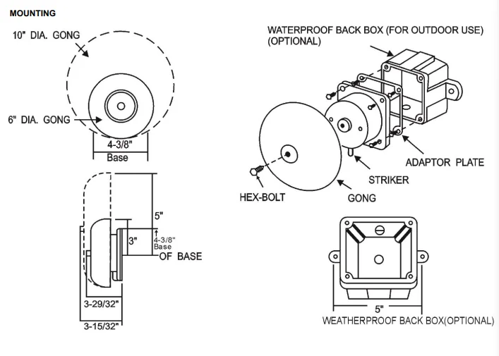 Addressable 6 Inch Electric Alarm Bell Fire Alarm Bell Dc24v Sounder ...