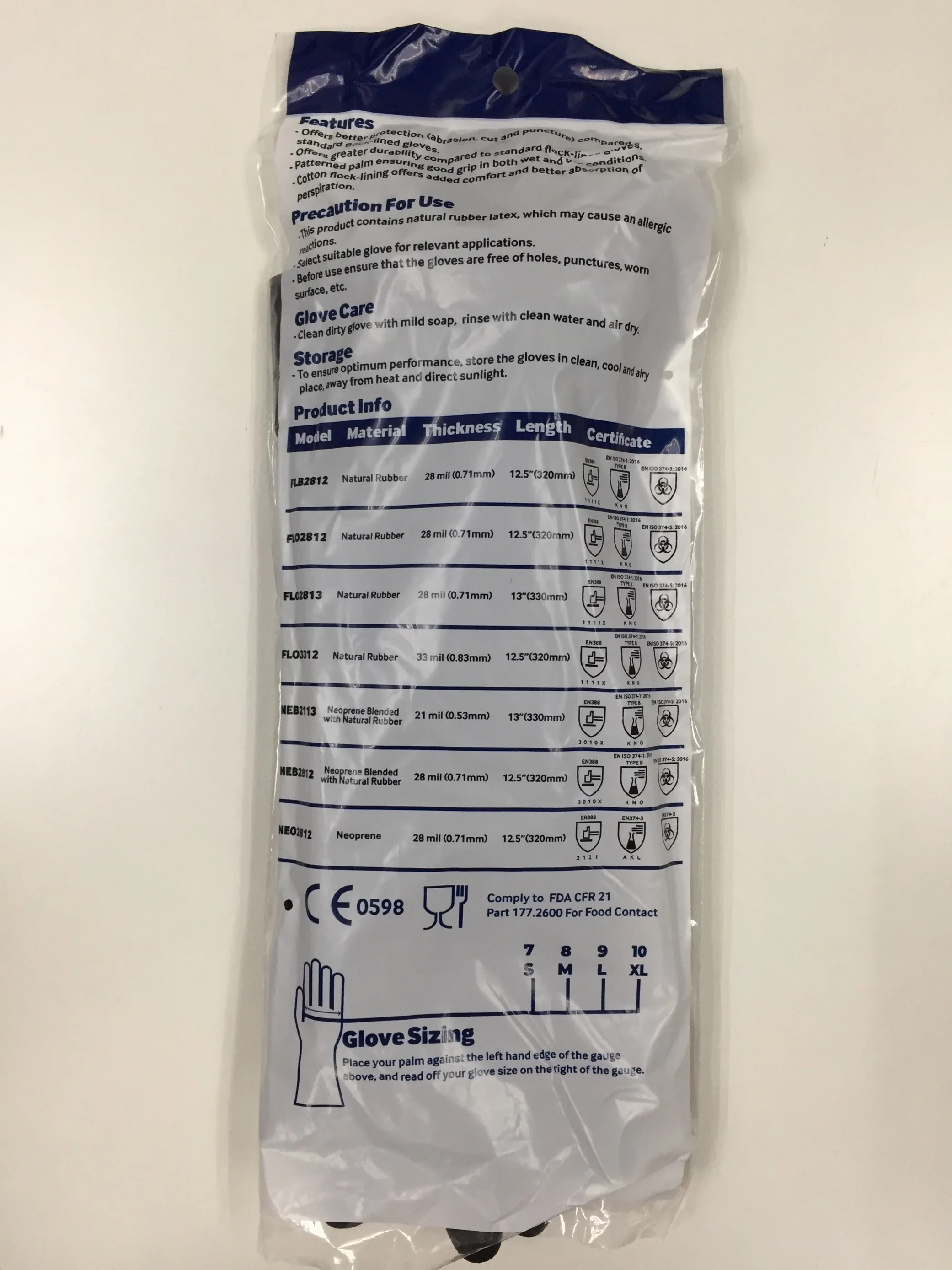 Malaysia Made Anti Oil Chemical Latex Blended Gloves For Printing ...