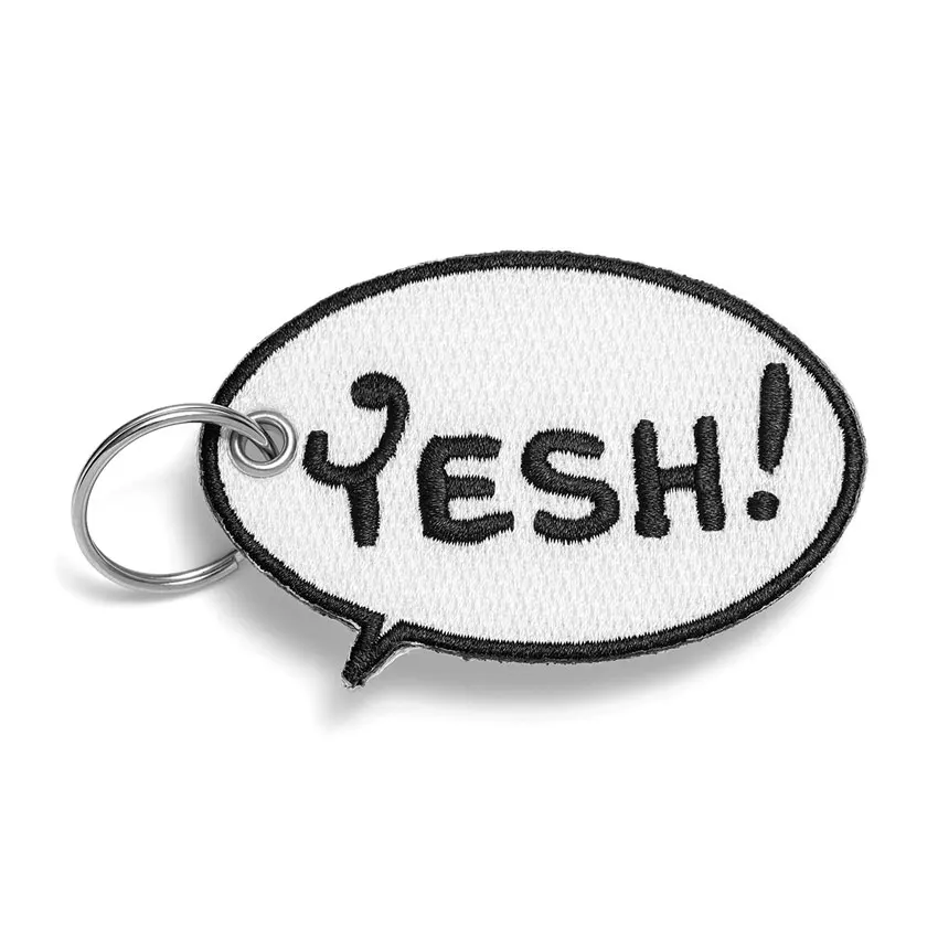 Wholesale Promotional Custom Woven Embroidery logo Jet Tag Keychain ...