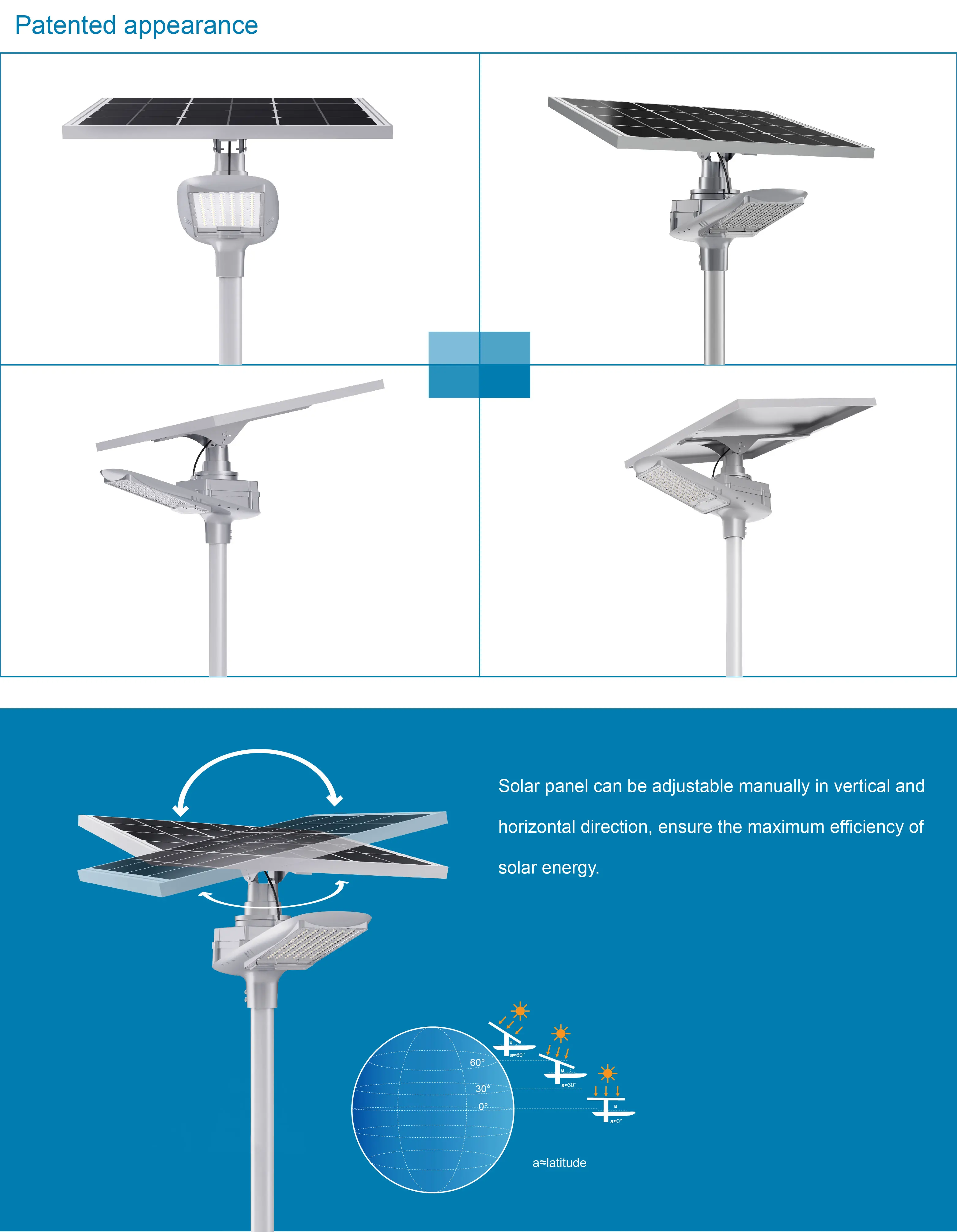 IP65 Outdoor Lighting - 100W All in Two Solar Street Lamp