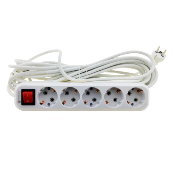 Extension Socket 5 Way With Grounding Eu Standard With Button With 10 ...