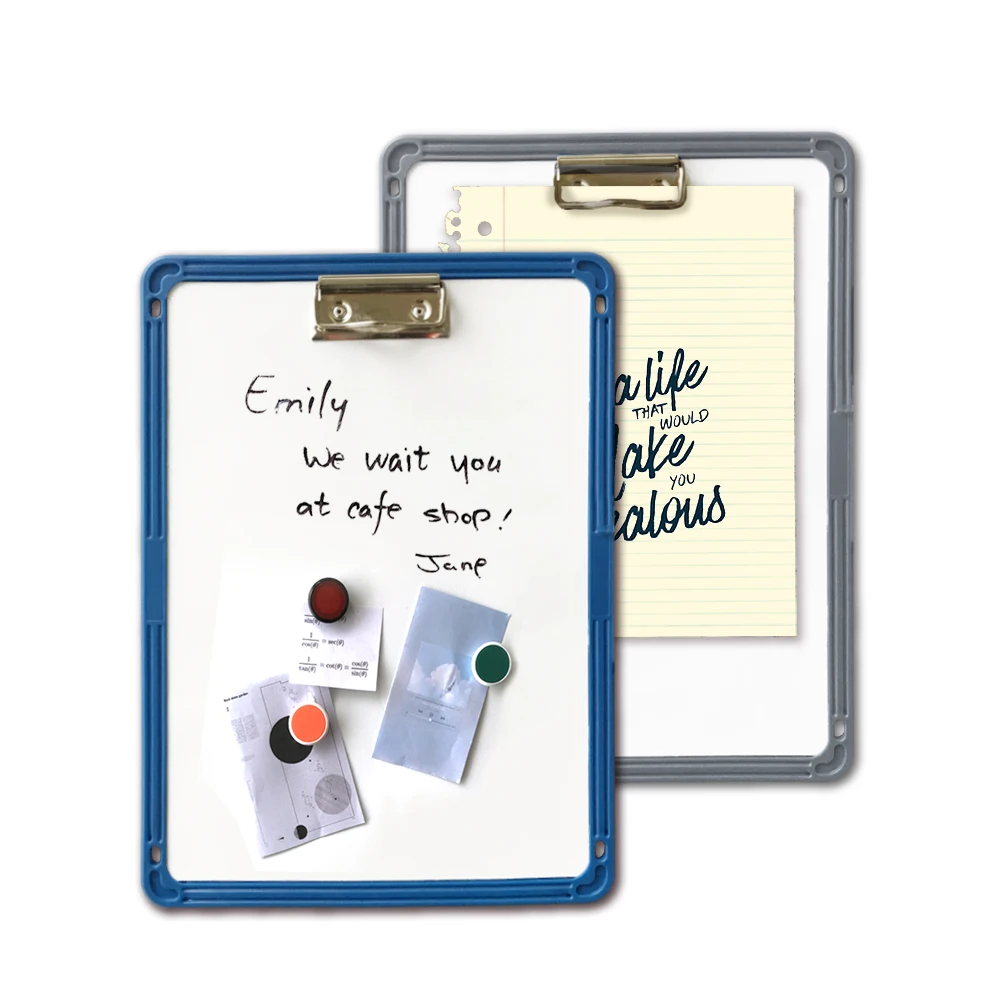 Plastic Frame A4 File Folder Dry Erase Whiteboard With Clip Magnetic ...