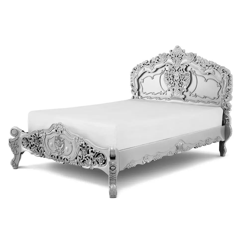 Rococo French Style Wood Carved Bed Baroque Bed With King Size Bed ...