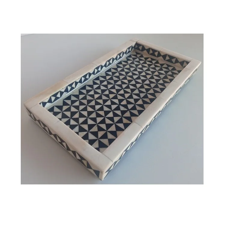 Good Look Bone Inlay Rectangular Serving Tray With Mother Of Pearl ...