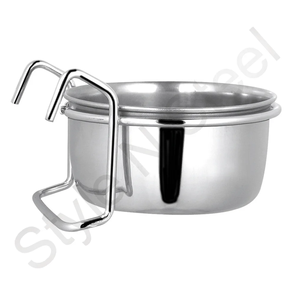 Coop Cups With Hanger Stainless Steel Pure Silver Birds Coop Cup With ...