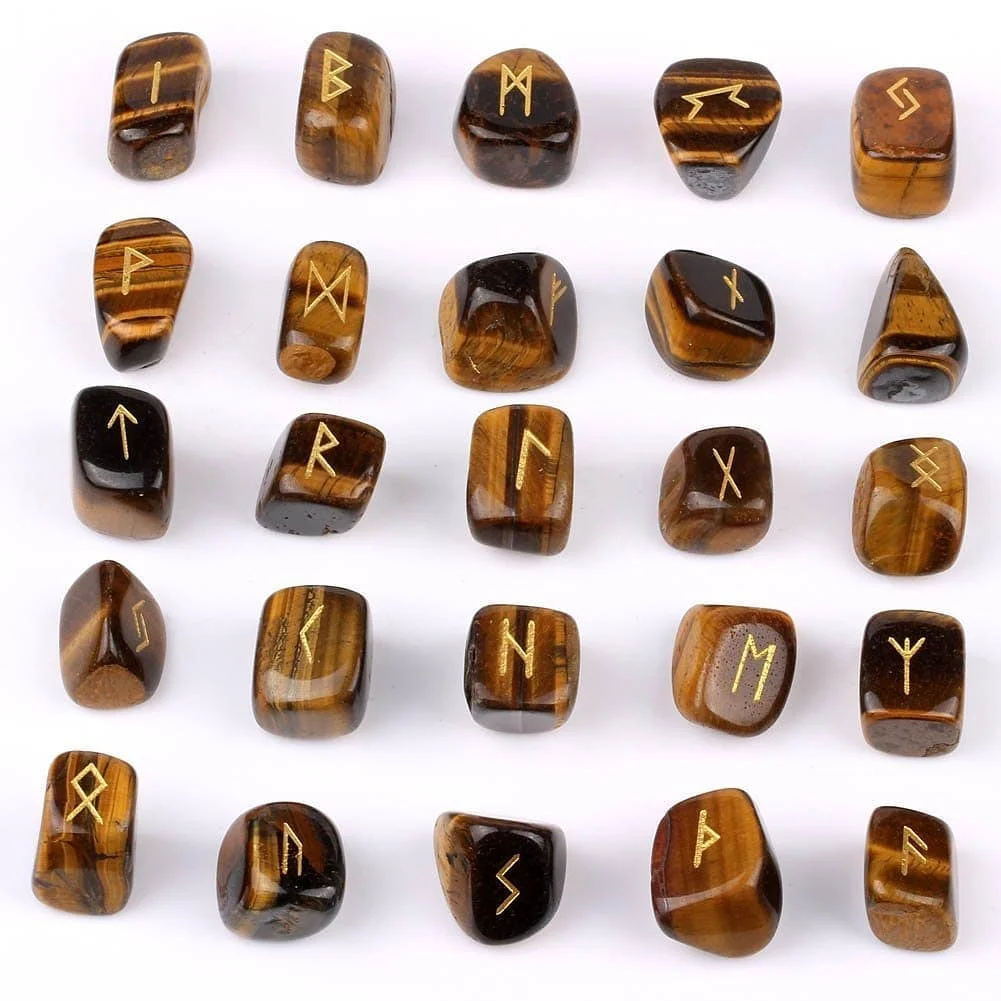 Natural Rainbow Moonstone Tumbled Rune Set:gemstone Rune Set:reiki ...