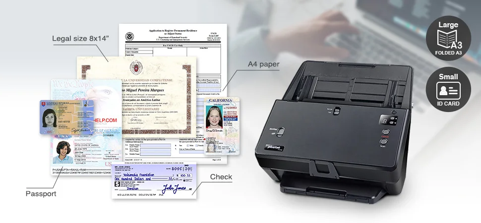 Plustek PT2160 High-Speed Duplex Scanner - 60ppm Color Scan