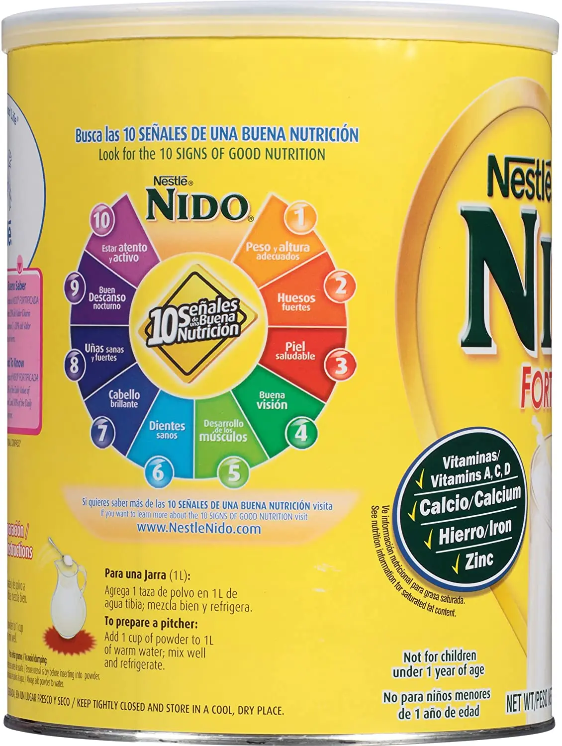 Nestle Nido Fortificada Dry Milk 56.3 Oz. Canister - Buy Nido 25kg Full ...
