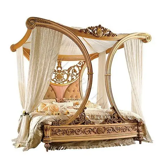 Luxury Royal Canopy Bedroom Made from Mahogany Wood Bed Room Furniture ...