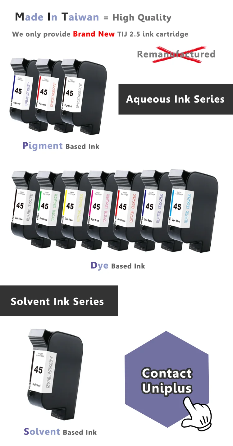 Uniplus Eco Solvent Ink Tij Inkjet Cartridge For Hp 45 Hp45 Lot Number ...