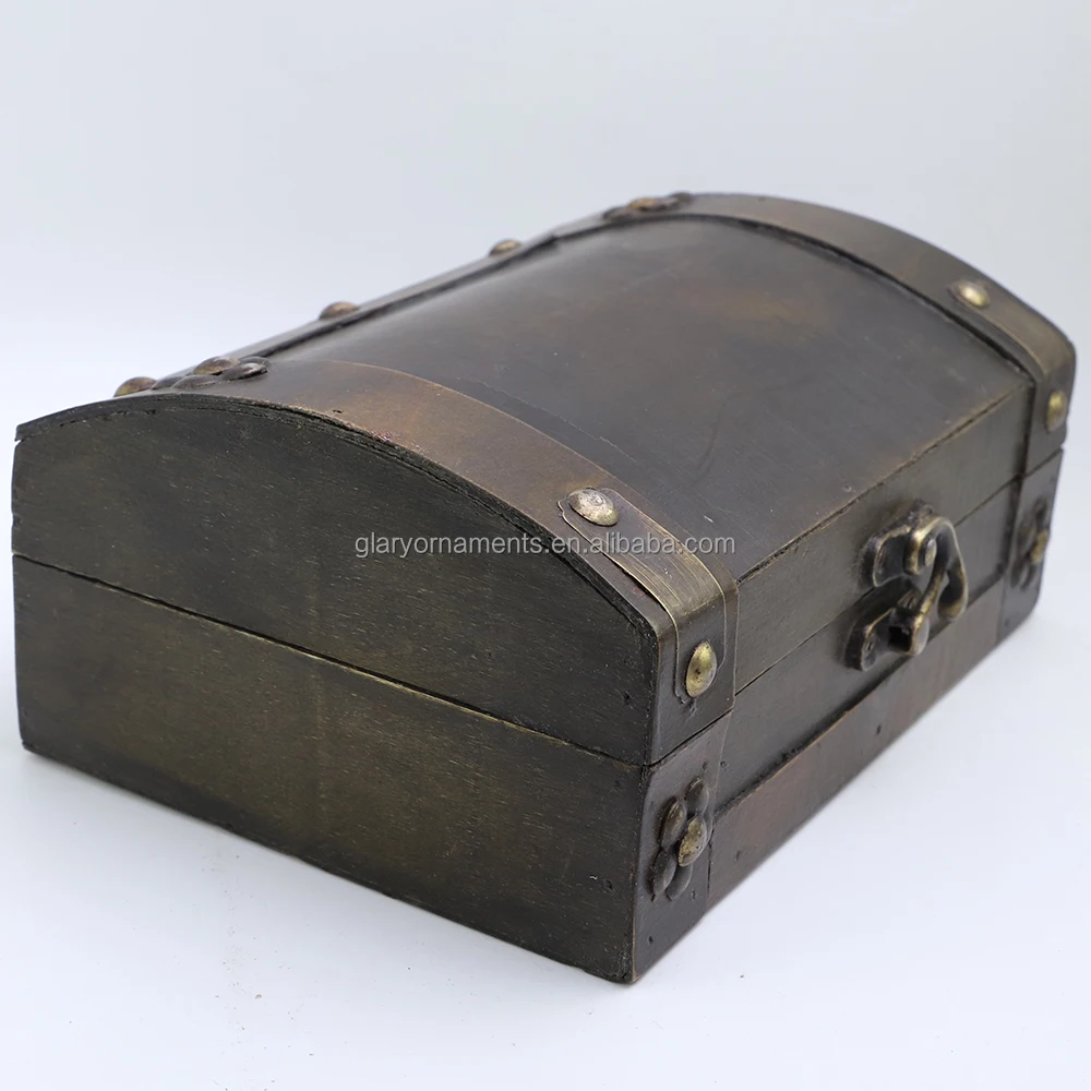 Small Pirate Style Wooden Decorative Box - Treasure Chest
